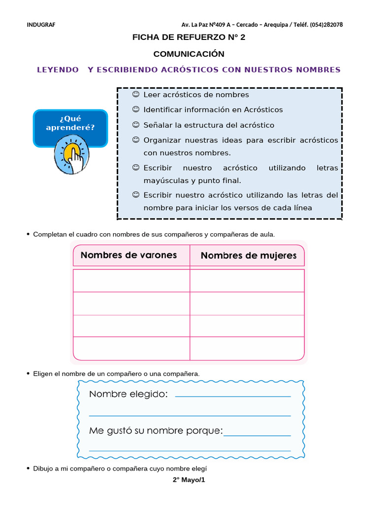 Acrósticos y Matemáticas para Niños | PDF