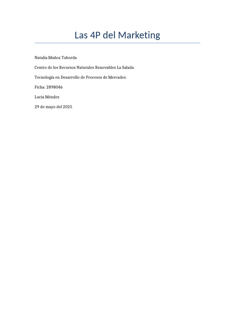 Modelo de las 4P en Marketing | PDF | Marketing | Producto (Negocio)
