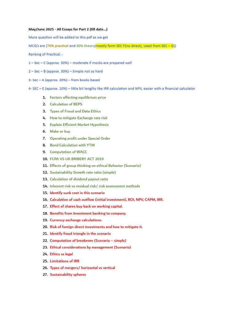 (Updated) - Part 2 - May & June 2025 - Essays | PDF