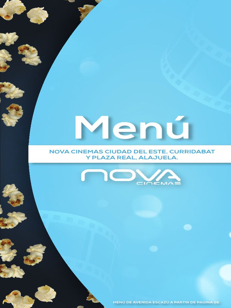 Menú Completo Nova Cinemas 2023 | PDF | Pancho | Pizza