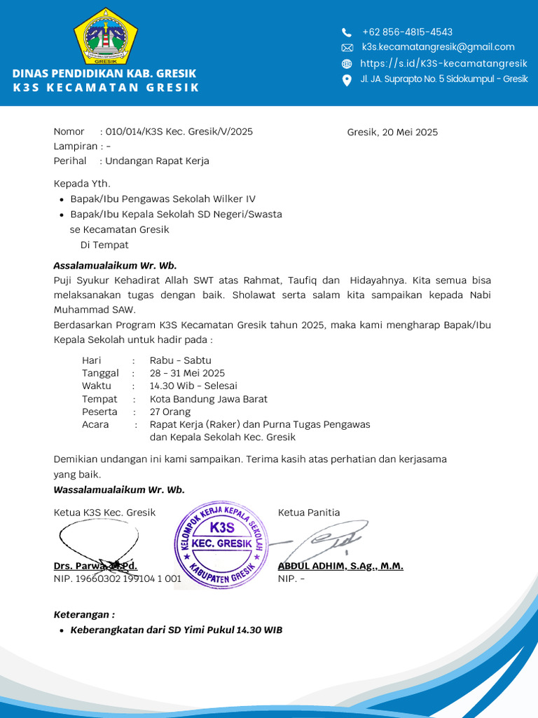 Undangan K3S Gresik | PDF
