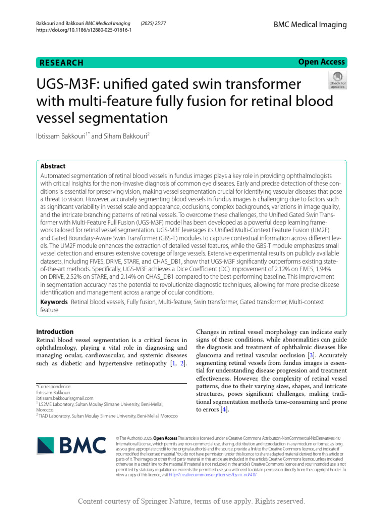 UGS-M3F Unified Gated Swin Transformer With Multi | PDF | Receiver Operating Characteristic ...