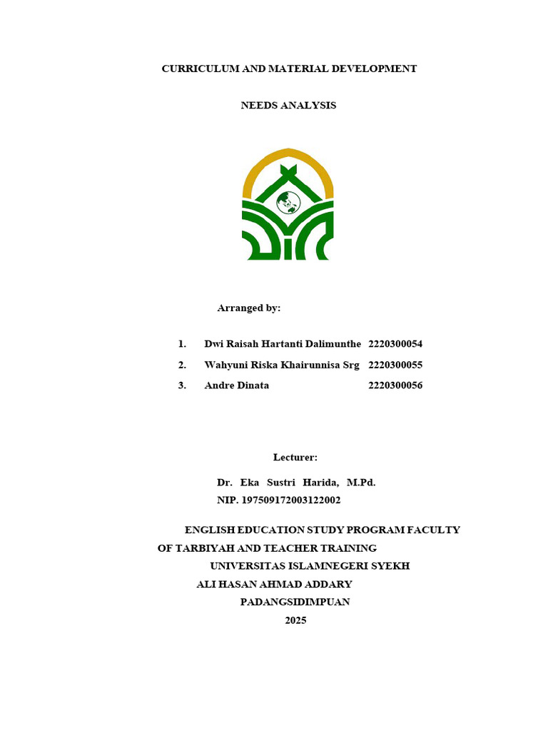 Curriculum and Material Development 2 | PDF | Learning | Analysis