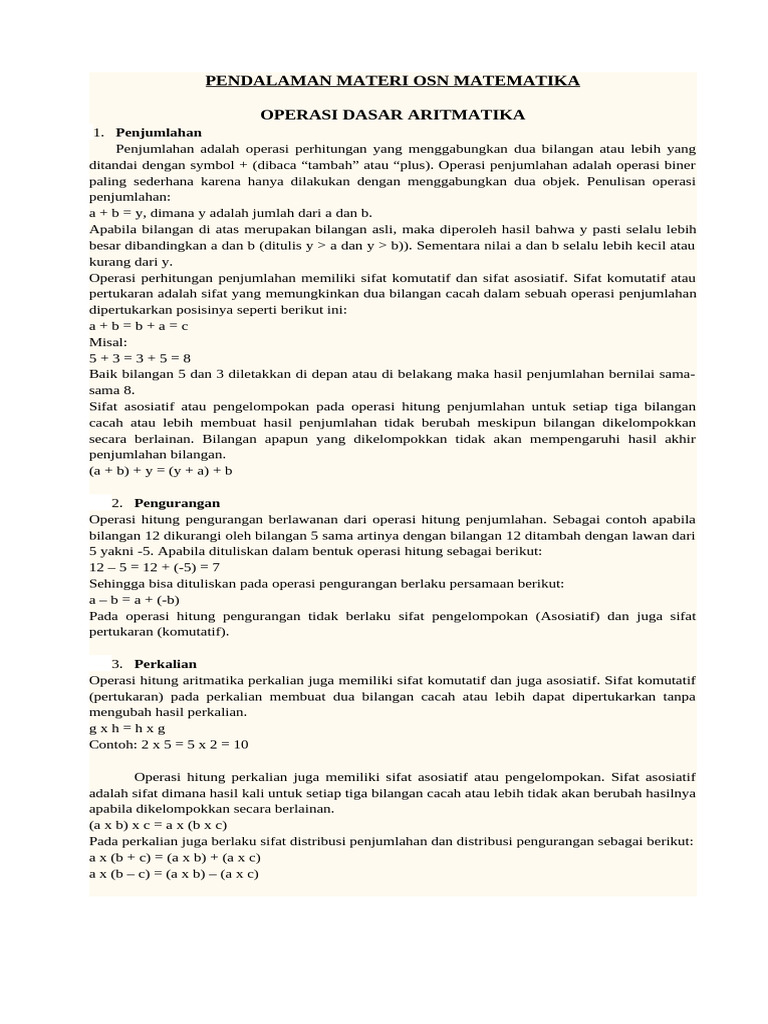 Materi Osn Matematika 2023 | PDF