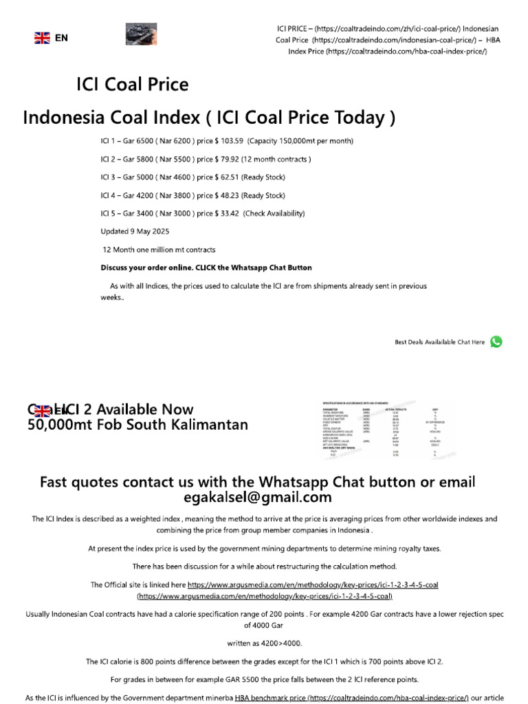 ICI Coal Price Today | PDF