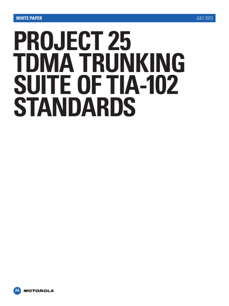 P25 TDMA Trunking Standards Overview | PDF | Radio | Data Transmission