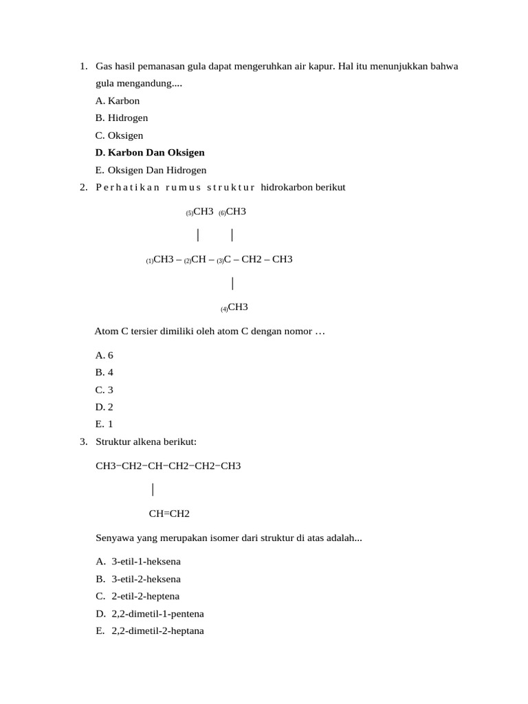 Soal Kimia Kls Xi A, B, e | PDF
