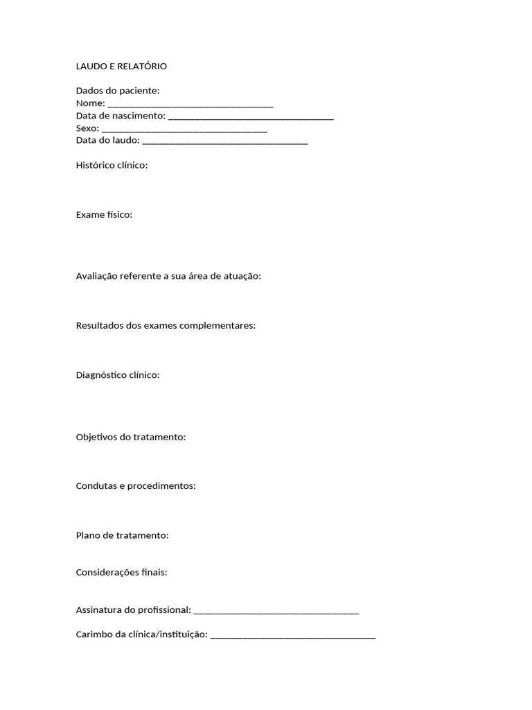 Modelo de Laudo e Relatório Médico | PDF