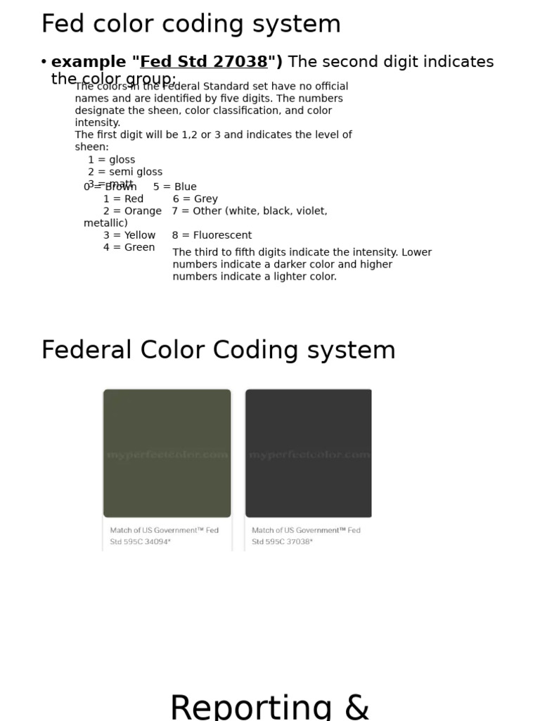 Federal Color Coding and Inspection Reports | PDF | Occupational Safety ...