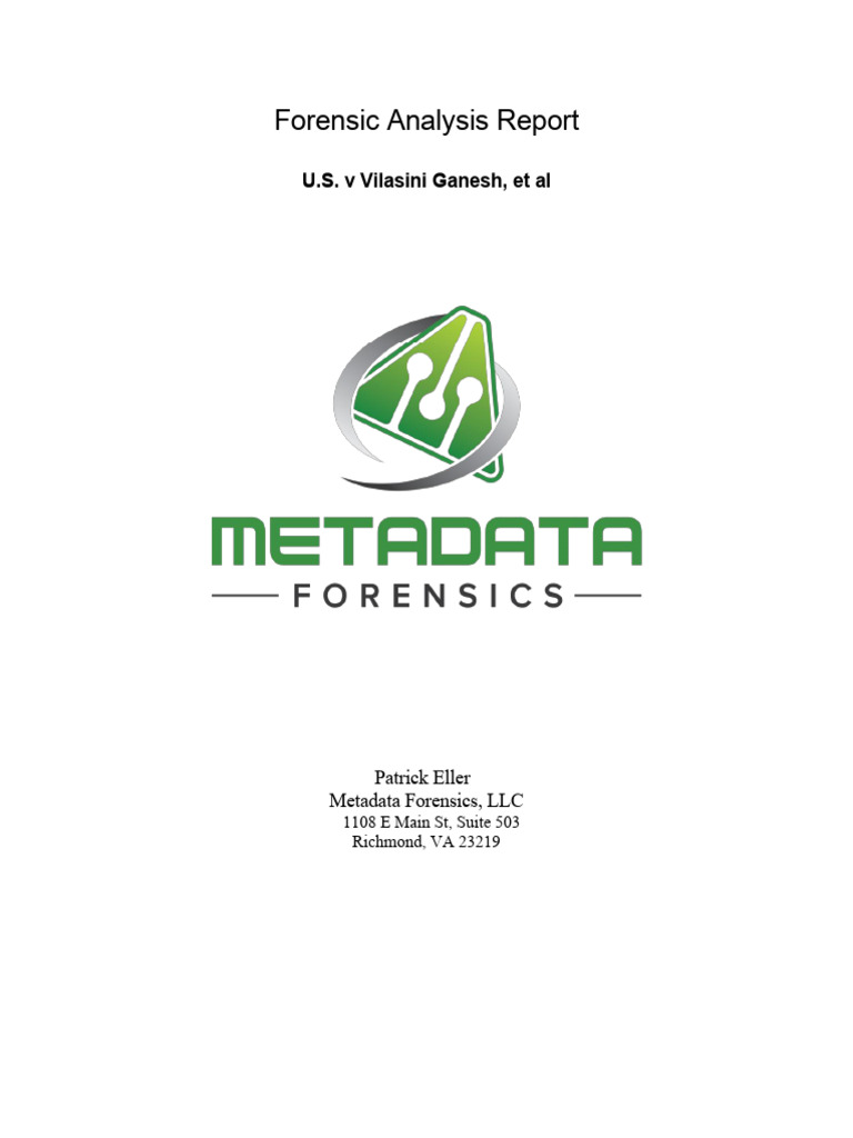 Forensic Meta Data Analysis Rep in DR Vichi Ganesh Case | PDF | Information Management ...