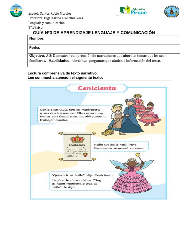 Comprension Lectora Cenicienta Diferenciad | PDF