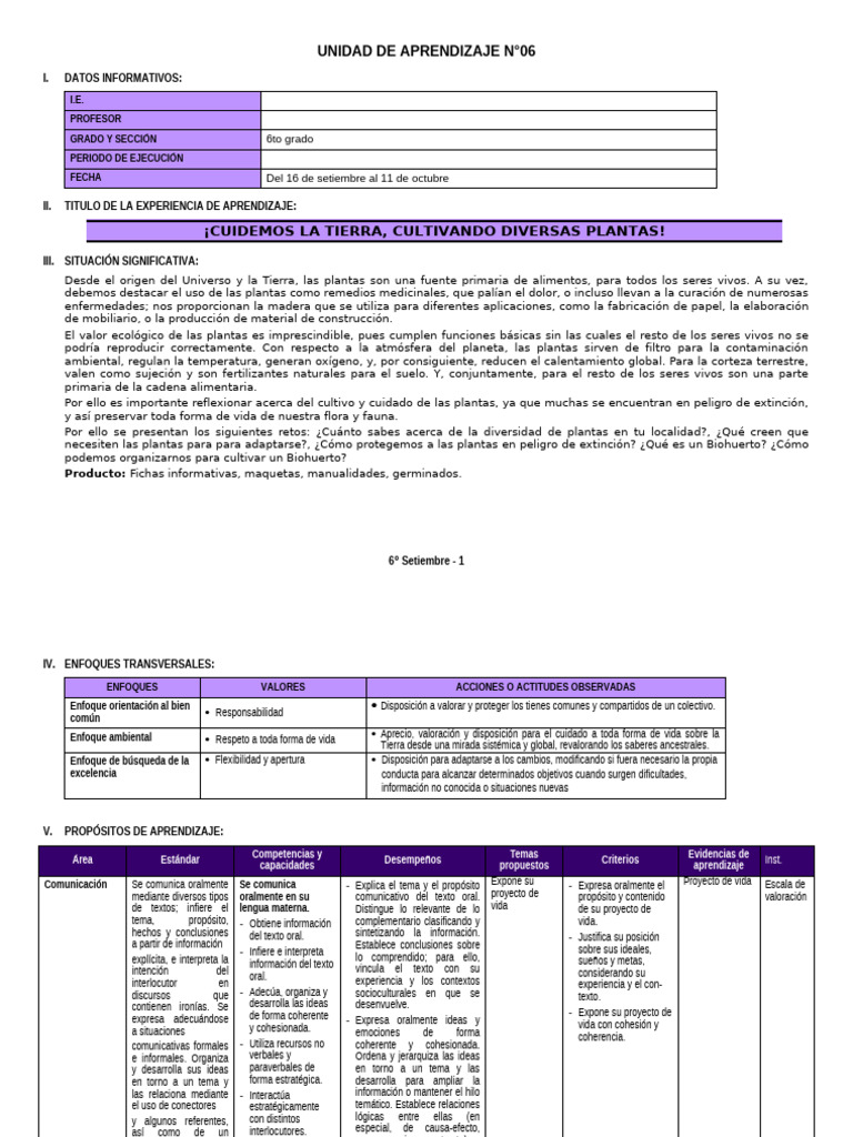 6°_GRADO_-_UNIDAD_DE_APRENDIZAJE_N°06 | PDF | Decimal | Geometría