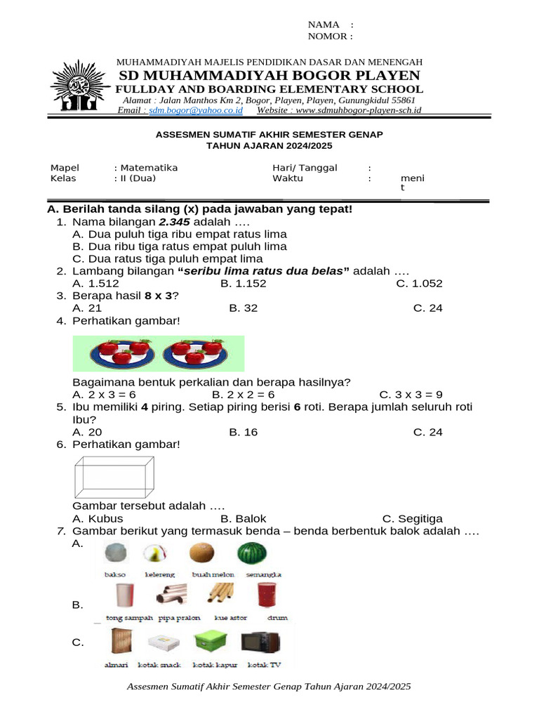 Soal Asat B Inggris Kelas 2 TH 2025 | PDF