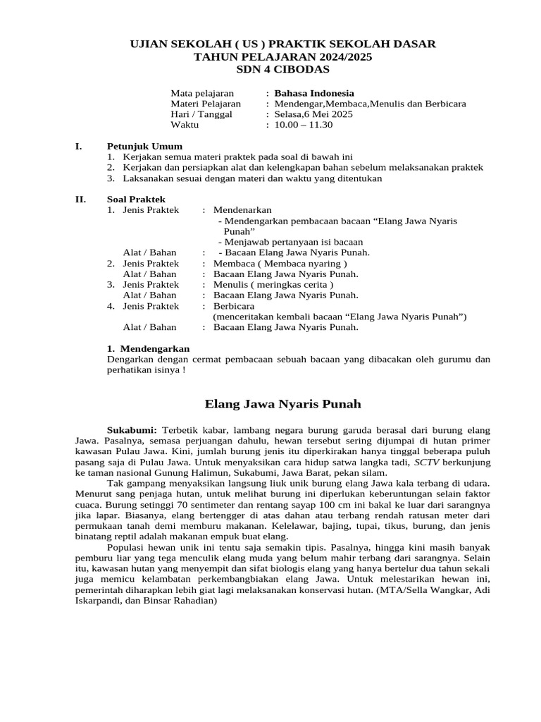 Materi Bhs - Ind 2025 Uprak | PDF