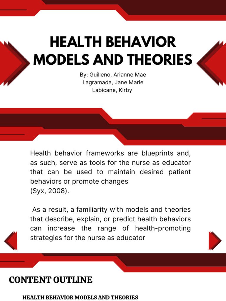 Health Behavior Model and Theories | PDF | Self Efficacy | Cognitive ...