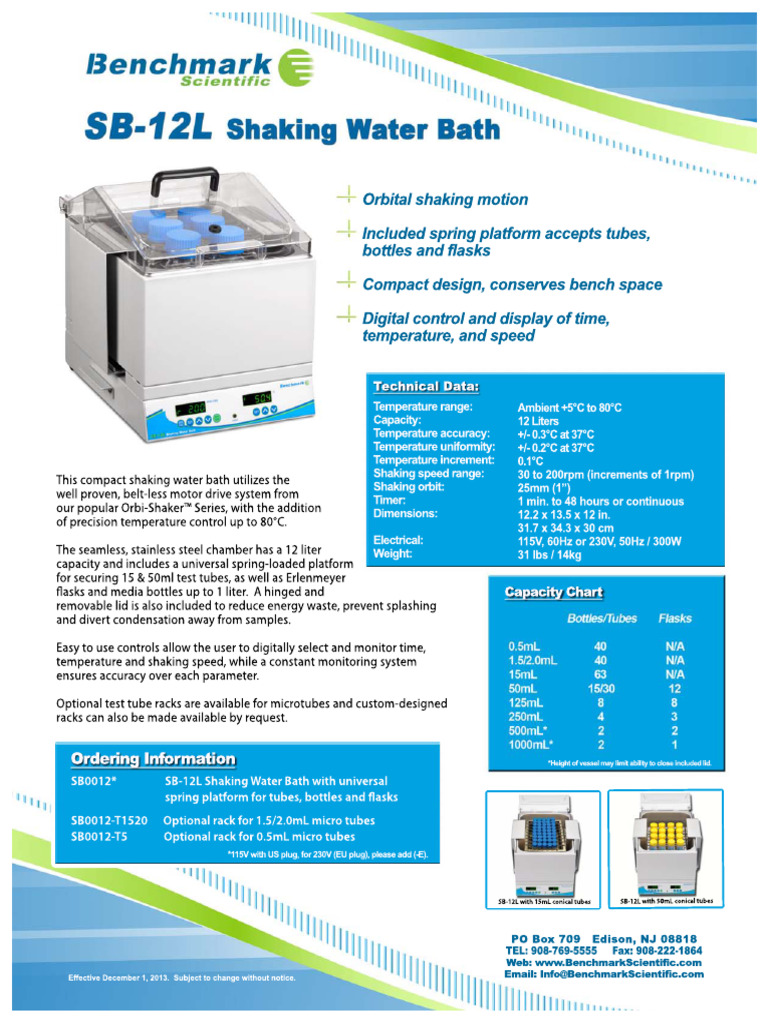 SB0012 Shaking Water Bath | PDF