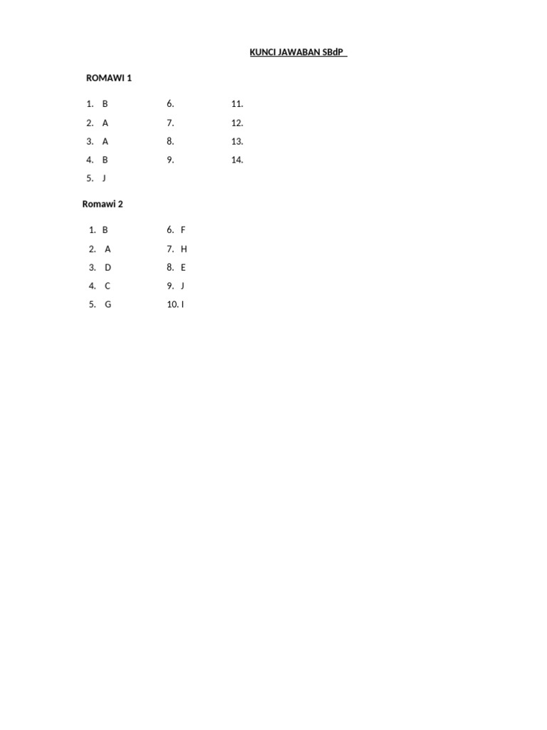 Kunci Jawaban SBDP | PDF