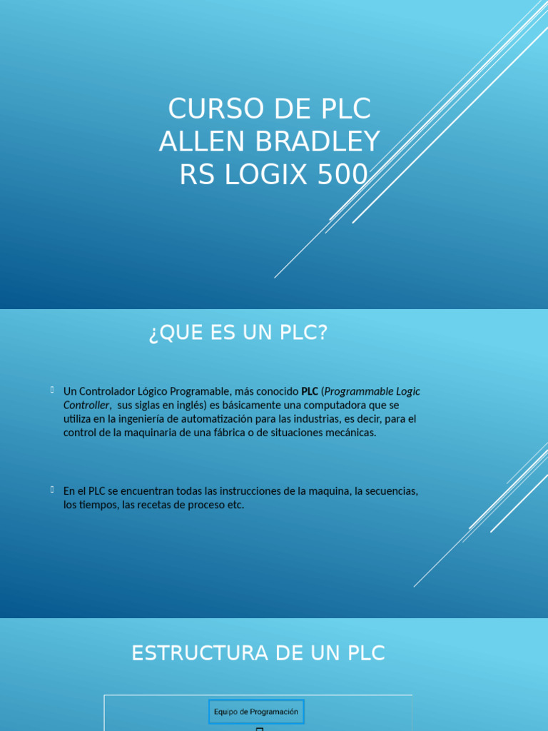 Curso de PLC Allen Bradley RSLogix 500 | PDF | Controlador lógico ...