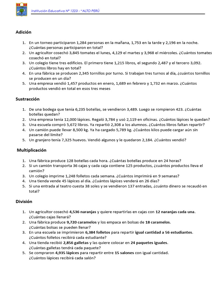 Actividad de Matematica | PDF