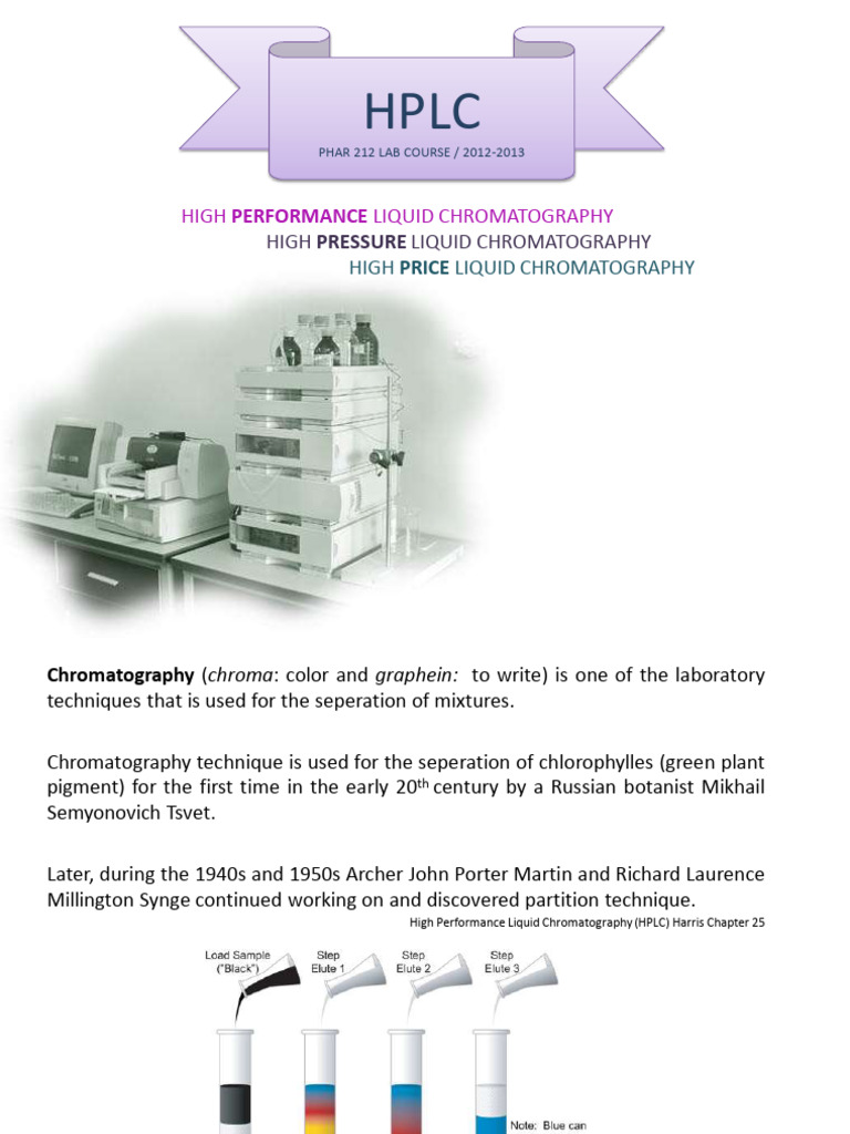 HPLC | PDF | High Performance Liquid Chromatography | Chromatography