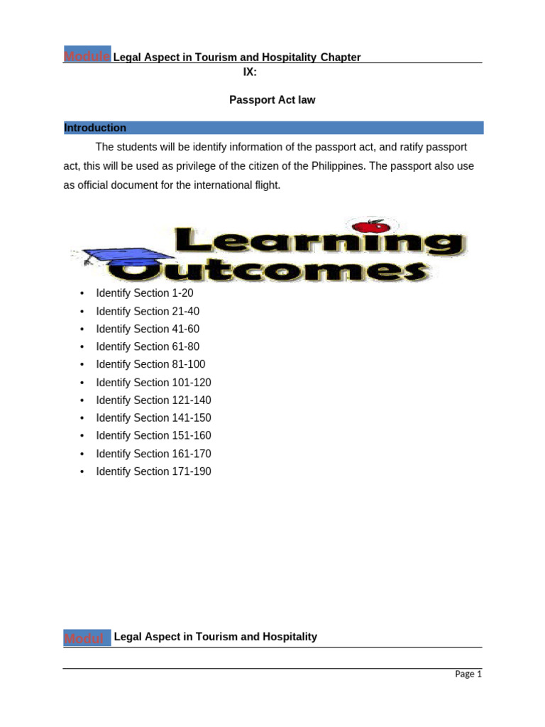 Lesson 9 Passport Act Law | PDF | Birth Certificate | Passport