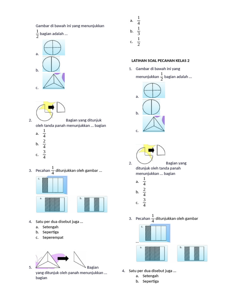 Latihan-Soal-Pecahan-Kelas-2 | PDF