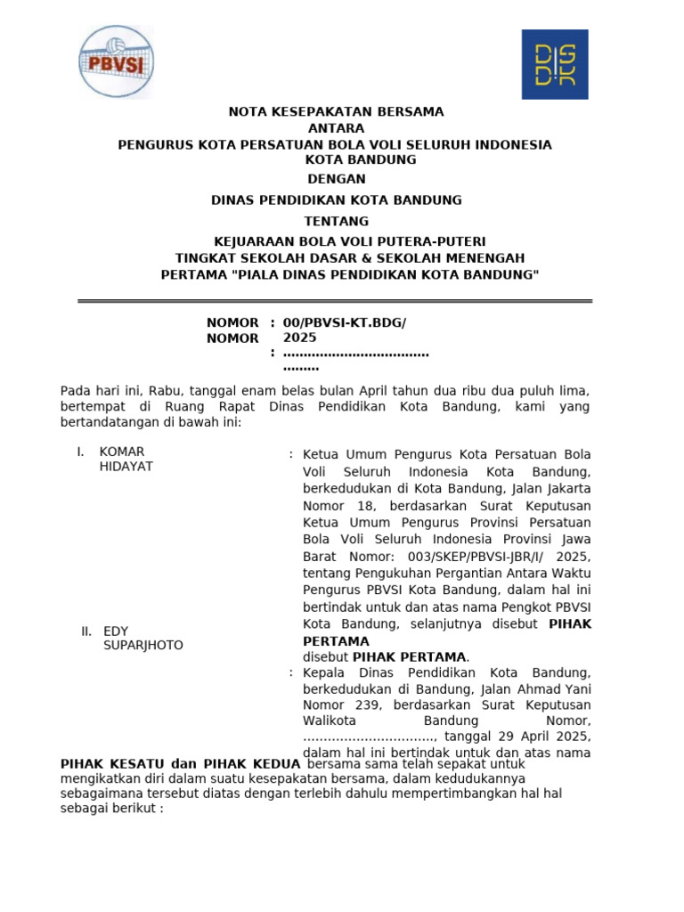 Draft Kesepakatan Bersama (Sigit) | PDF