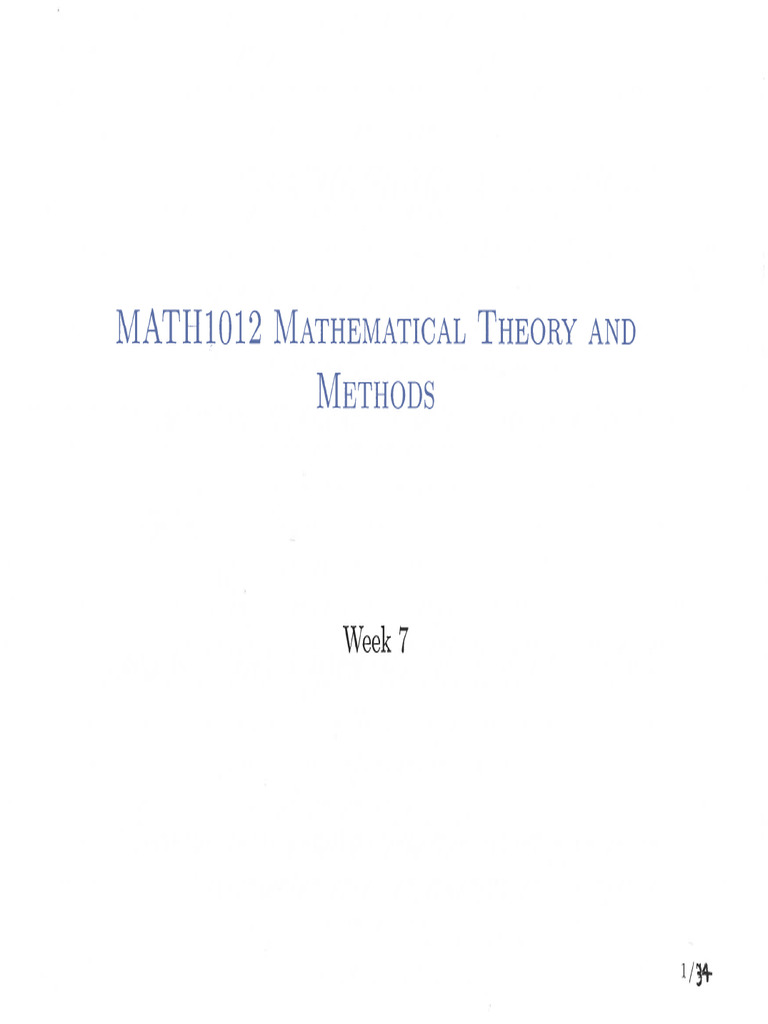 Math W7 | PDF