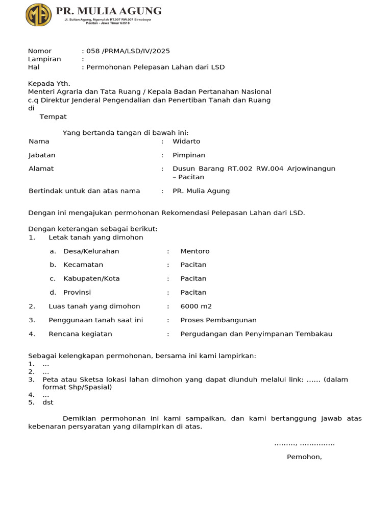 Form Permohonan Rekom | PDF