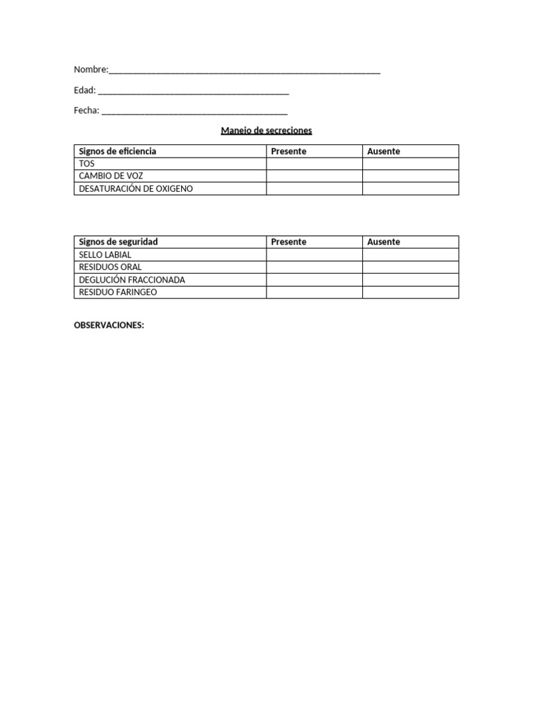 Mecv-V Modificado Manejo de Secreciones | PDF