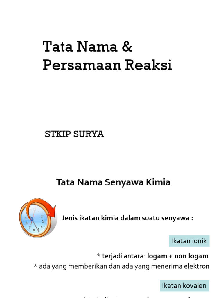 Tata Nama Dan Perhitungan Kimia - Rania | PDF