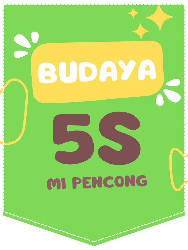 Budaya 5S Senyum Salam Sapa Sopan Santun Bendera Bunting Kelas Pink ...