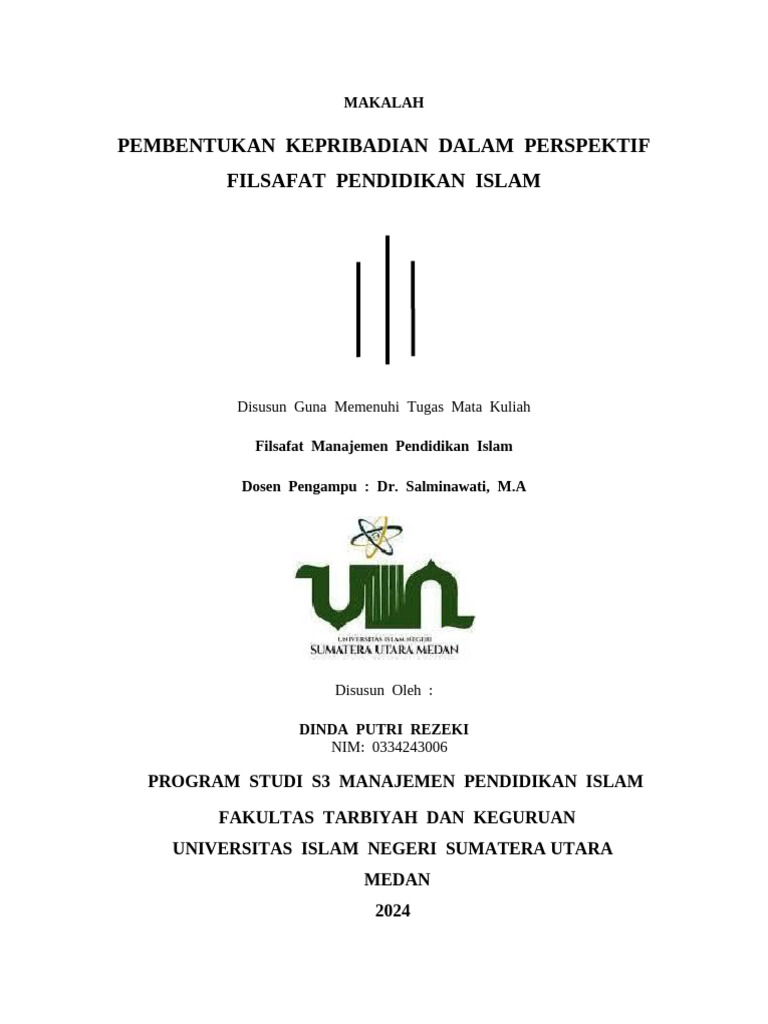 Pembentukan Kepribadian Dalam Perspektif Filsafat Pend Islam | PDF