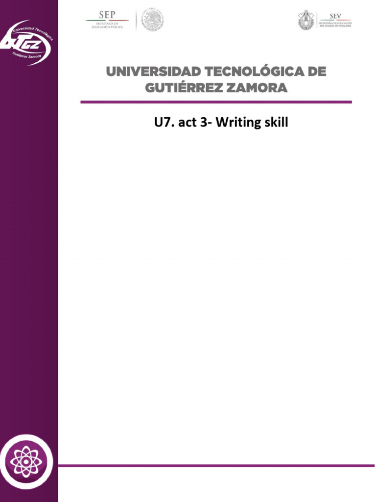 U7. Act 3 Writing Skill Myrka Cano | PDF