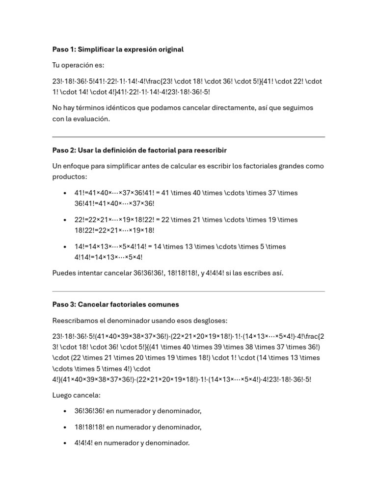 Calculo Factorial | PDF
