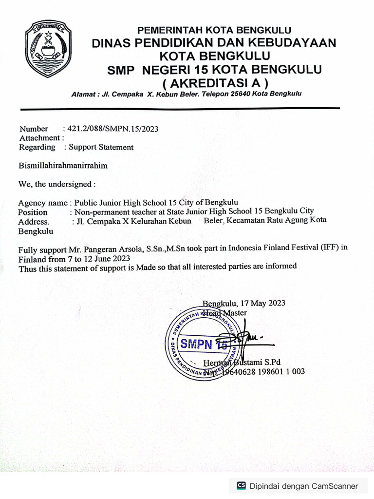 Surat Dukungan | PDF