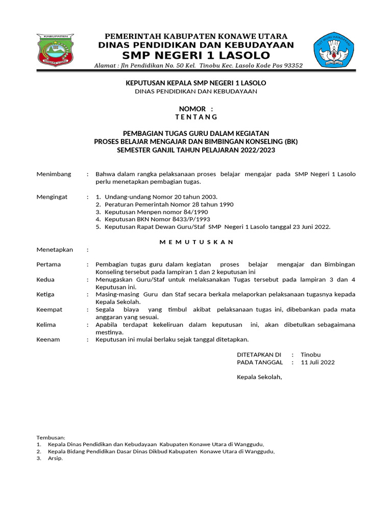 SK T.P 2022-2023 - Ganjil | PDF