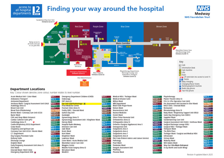 Medway Hospital Department Map | PDF | Emergency Department | Surgery