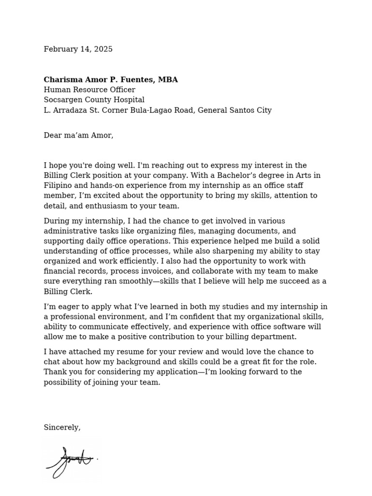 Julieto Y. Iribal, Jr. - Letter of Intent | PDF