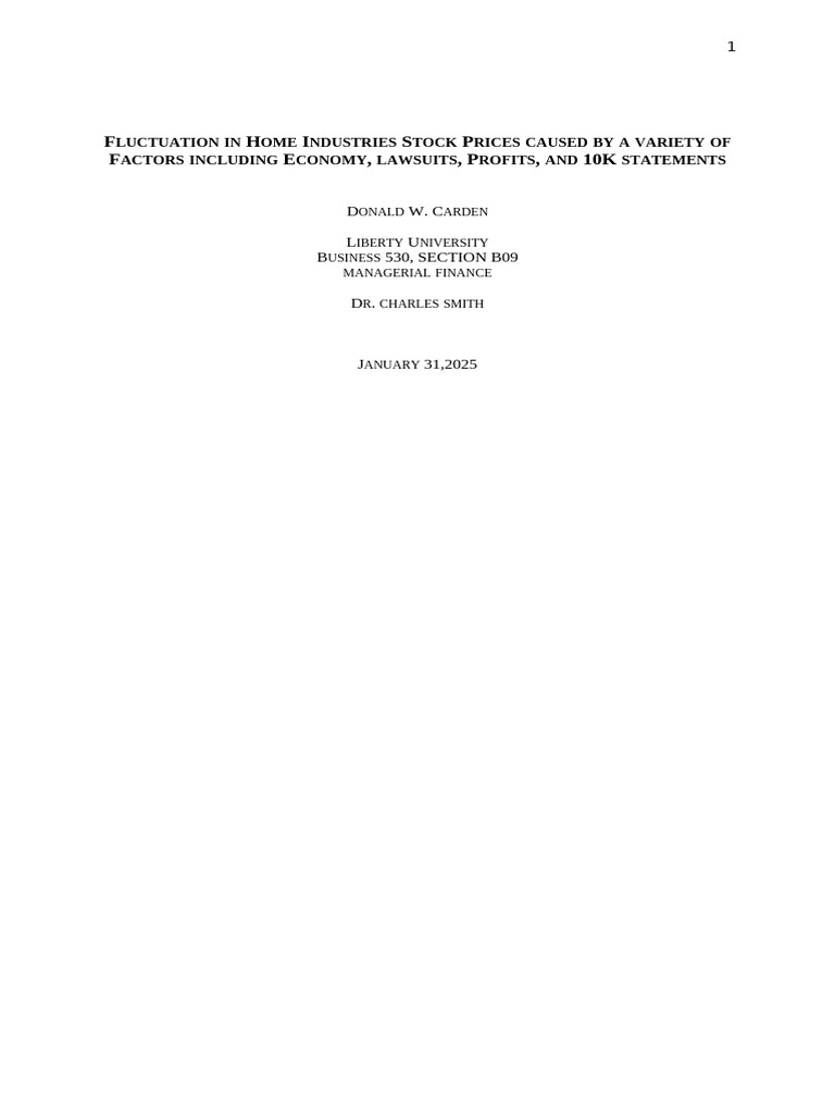 BUSI 530 CDW Financial Analysis (Don Carden) | PDF | Stocks | Investing