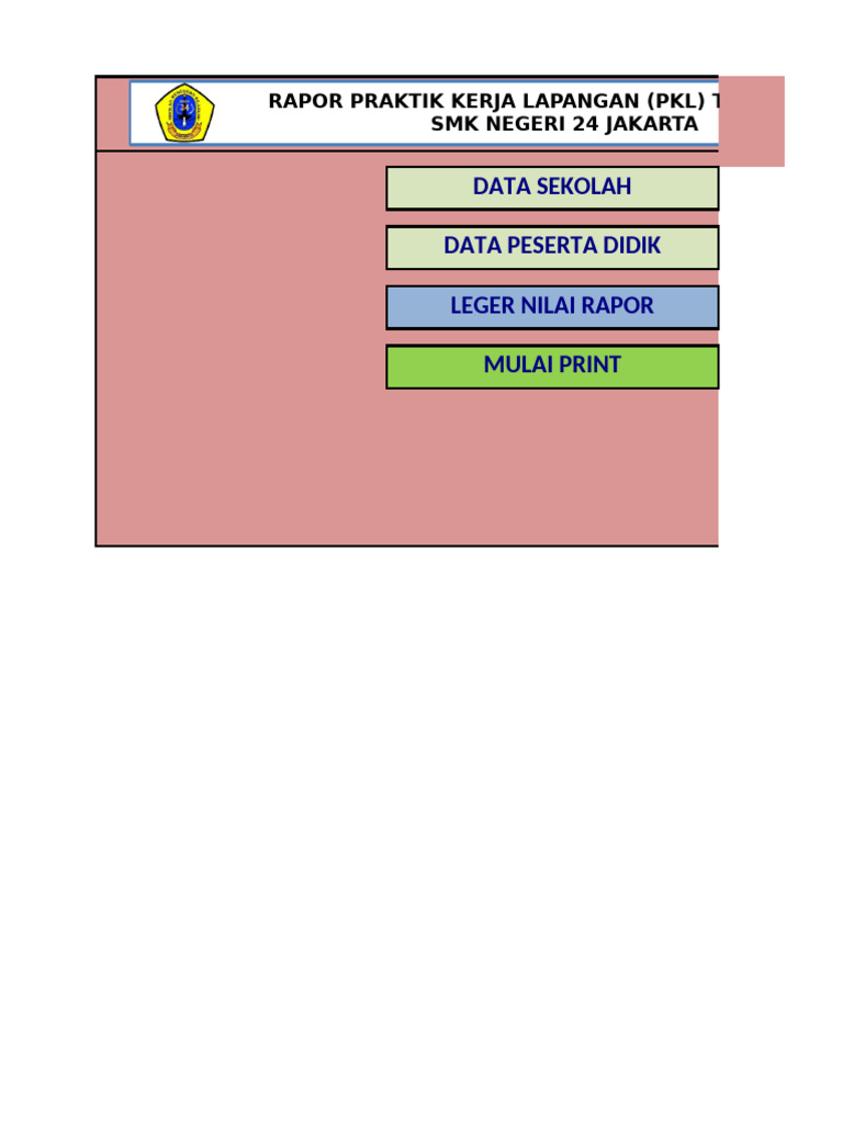 Raport PKL Kelas Xii Perhotelan 2 SMKN 24 Jakarta TP 2024-2025 | PDF