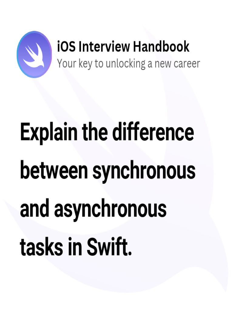 Synchronous and Asynchronous Tasks in Swift | PDF
