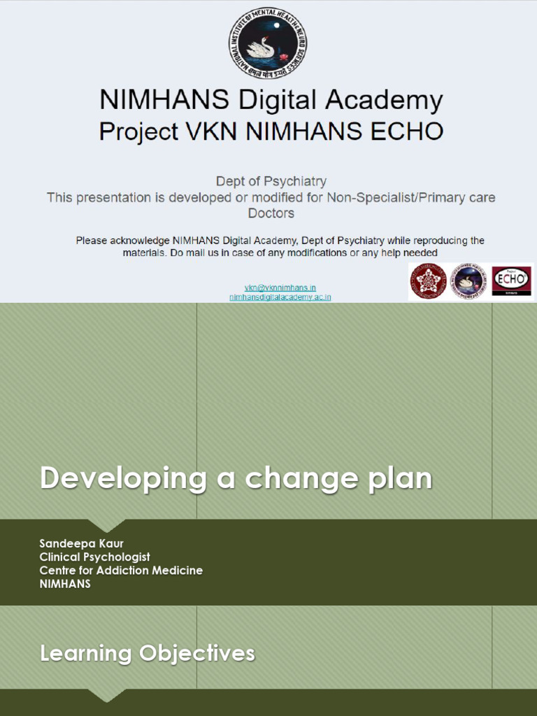 Developing A Change Plan | PDF | Behavioural Sciences | Psychology