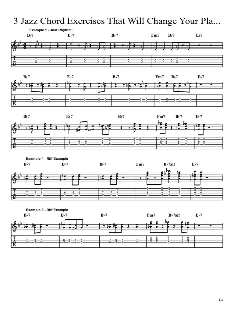3 Jazz Chord Exercises That Will Change Your Playing | PDF | Elements ...