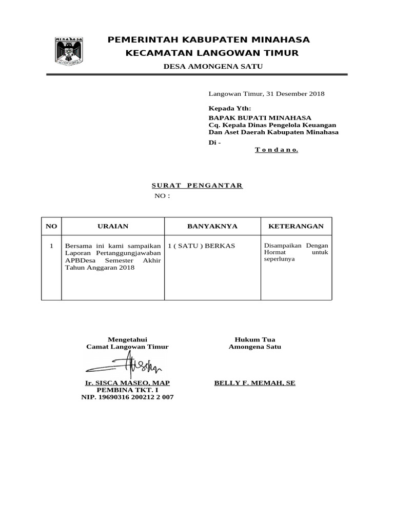 Surat Pengantar Baru | PDF
