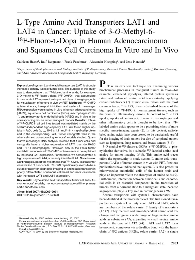J Nucl Med-2007-Haase-2063-71 | PDF | Reverse Transcription Polymerase Chain Reaction ...
