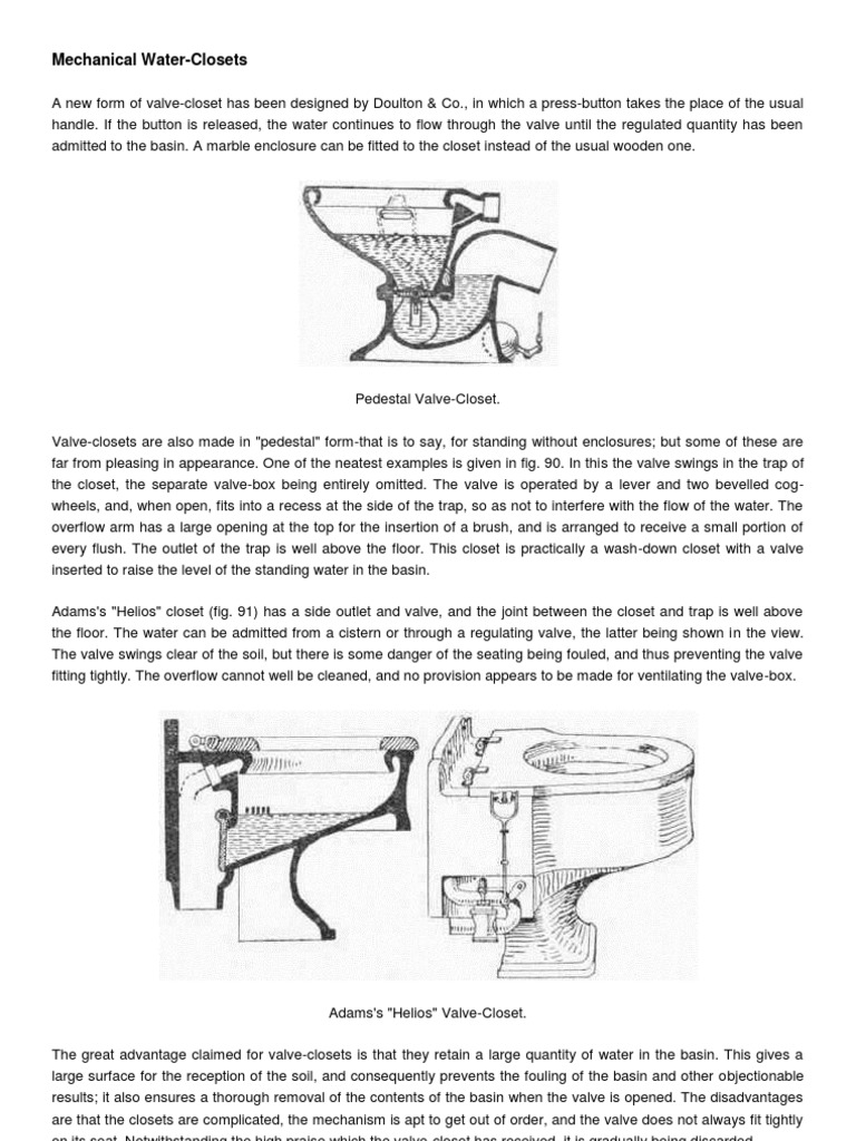 Water Closet System and Parts | PDF | Valve | Hydraulic Engineering