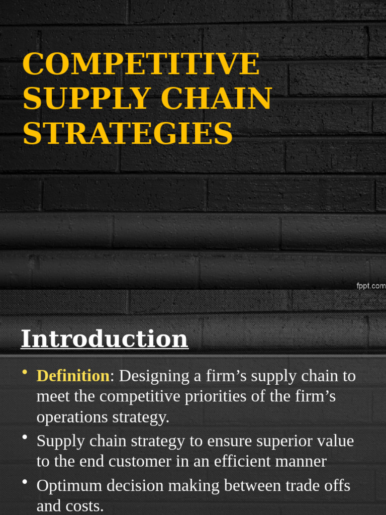 Competitive Supply Chain Strategies | PDF | Supply Chain | Inventory