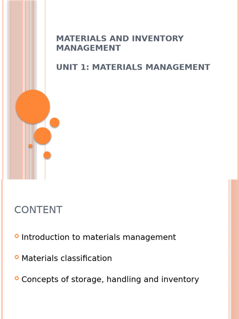 Supcham - Chapter 7 Materials Management | PDF | Inventory | Goods
