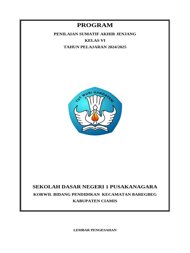 PROGRAM PSAJ SDN 1 PUSAKANAGARA 2025 | PDF